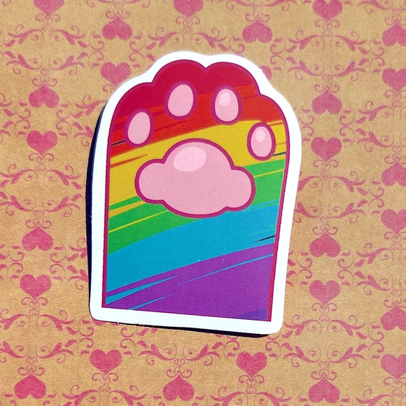 Hand Crafted | Design | Paw Pride Month Lgbtqia Rainbow Vibrant Single ...
